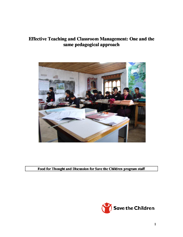 Effective Teaching and Classroom Management: One and the same ...