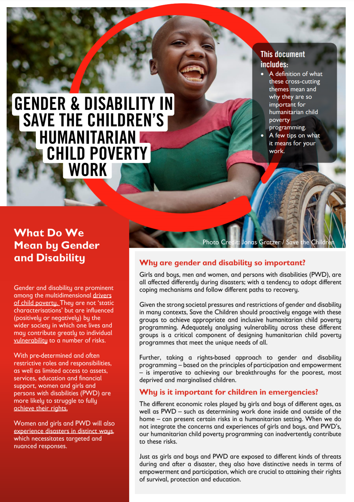 Gender and Disability in Save the Children’s Humanitarian Child Poverty ...