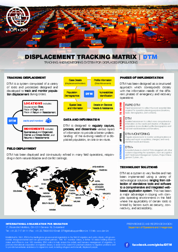 Displacement Tracking Matrix (DTM) | Save the Children’s Resource Centre
