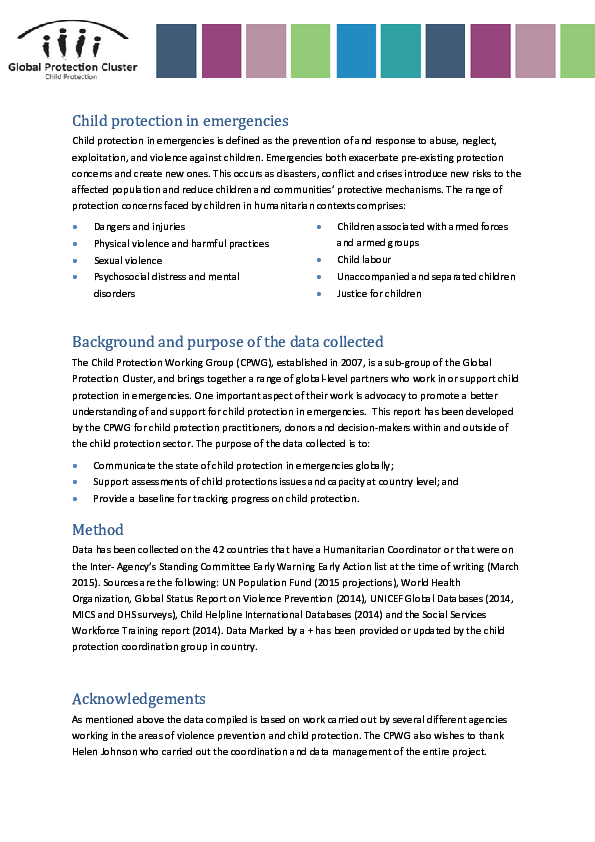 Child Protection in Emergencies Facts and Figures | Save the Children’s ...