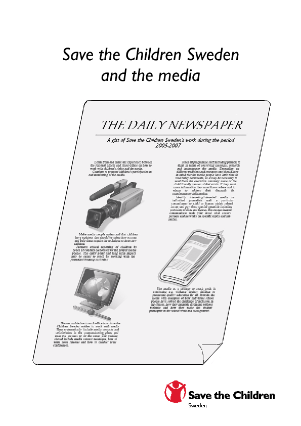 Save the Children Sweden and the media : A gist of Save the Children ...