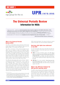 Fact Sheet 1: The Universal Periodic Review. Information for NGOs ...