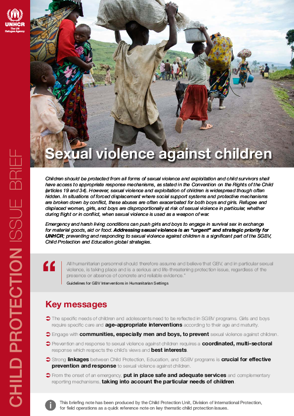 Child protection Issue Brief: Sexual violence against children | Save ...