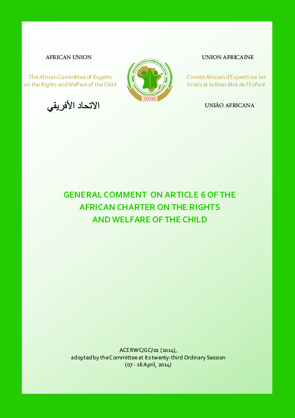 General Comment on Article 6 of the African Charter on the Rights and ...