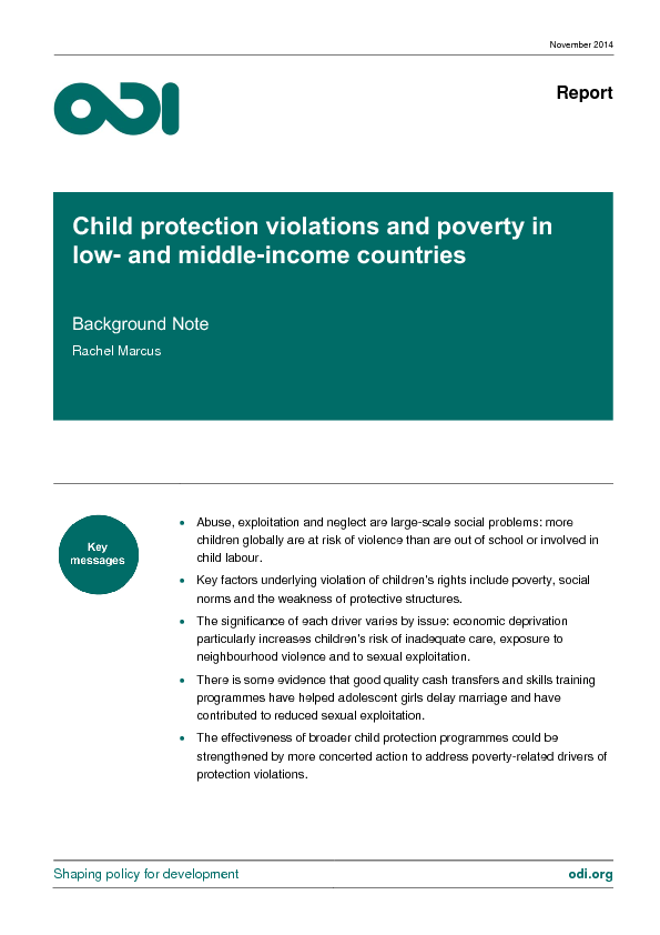 Child protection violations and poverty in low- and middle-income ...
