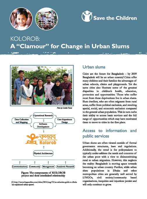 KOLOROB: A “Clamour” for Change in Urban Slums | Save the Children’s ...