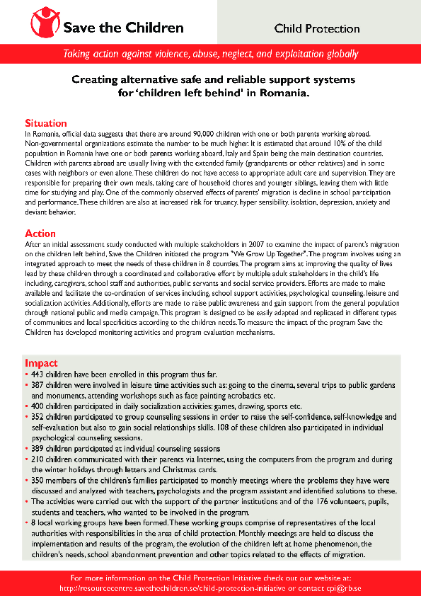 Case Study. Creating alternative safe and reliable support systems for ...