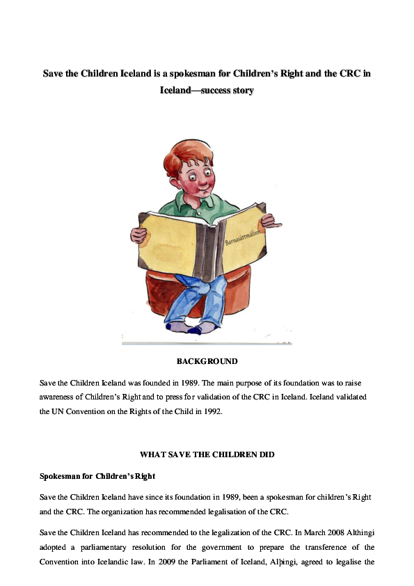 Case study – Iceland. Child Rights Governance Initiative | Save the ...
