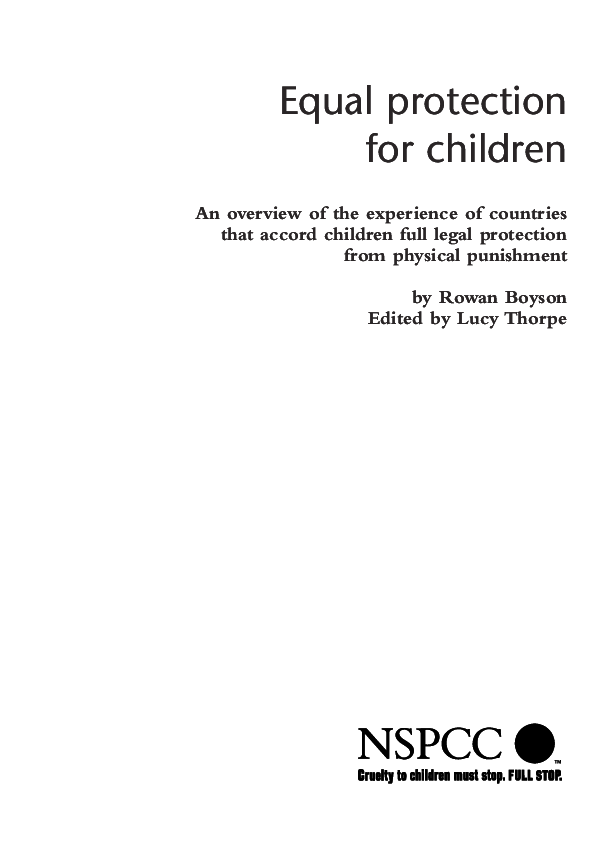 Equal Protection for Children. An overview of the experience of ...