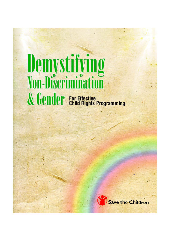 Demystifying non-discrimination and gender for effective child rights ...
