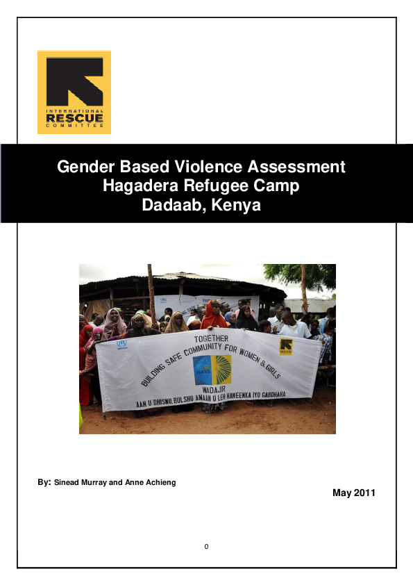 Gender Based Violence Assessment: Hagadera Refugee Camp (Dadaab, Kenya ...