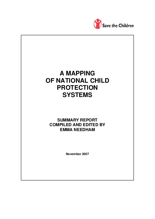 A mapping of national child protection systems | Save the Children’s ...