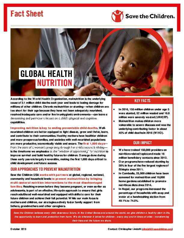 Global Health: Nutrition | Save the Children’s Resource Centre