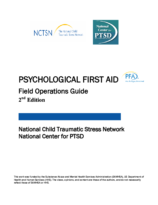 Psychological First Aid Field Operations Guide. 2nd Edition | Save the ...