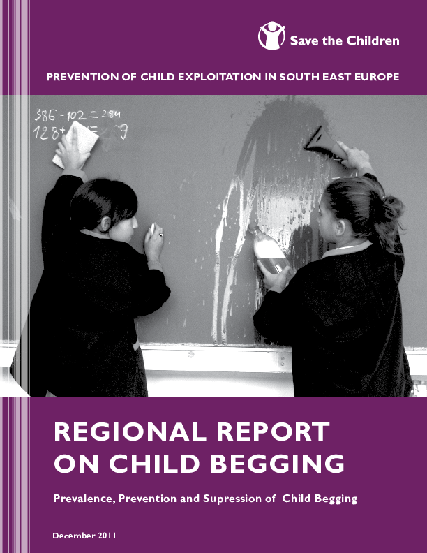 Regional report on child begging. Prevalence, prevention and supression ...