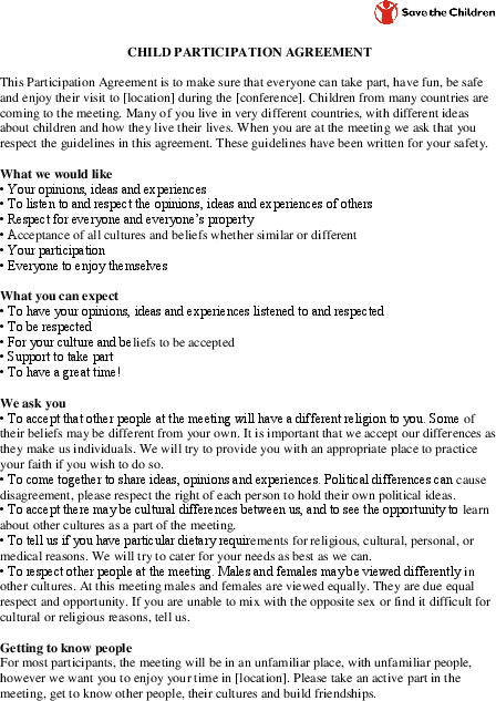Preparing for Children’s Participation at Meetings and Conferences ...