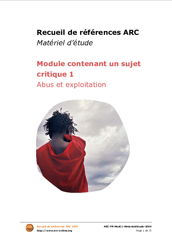 ARC – Module contenant un sujet critique 1: Abus et exploitation | Save ...