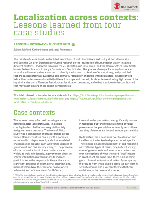 Localization Across Contexts: Lessons learned from four case studies ...