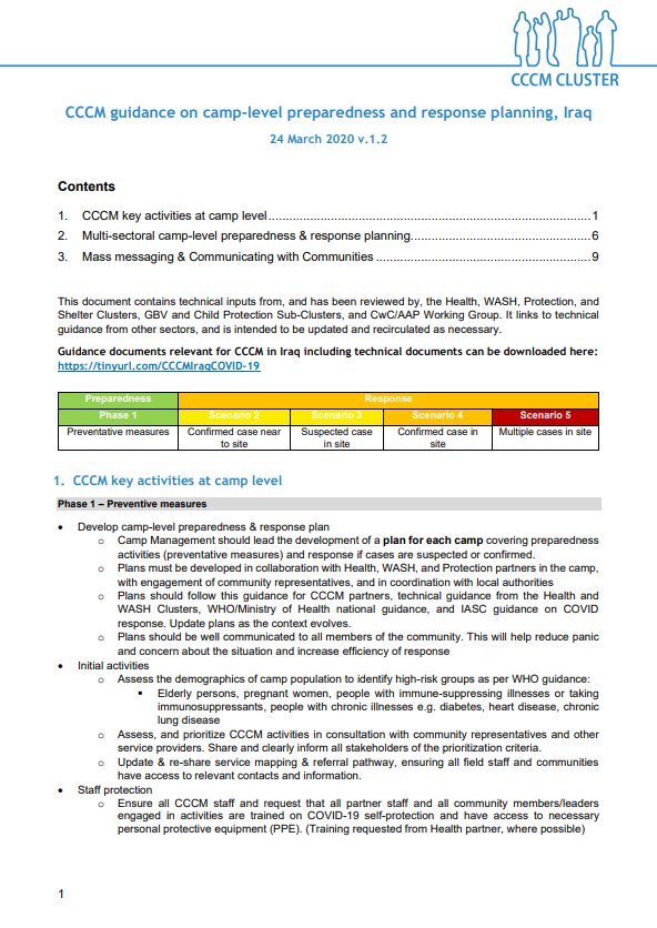 Camp Coordination and Camp Management Guidance on Camp-Level ...