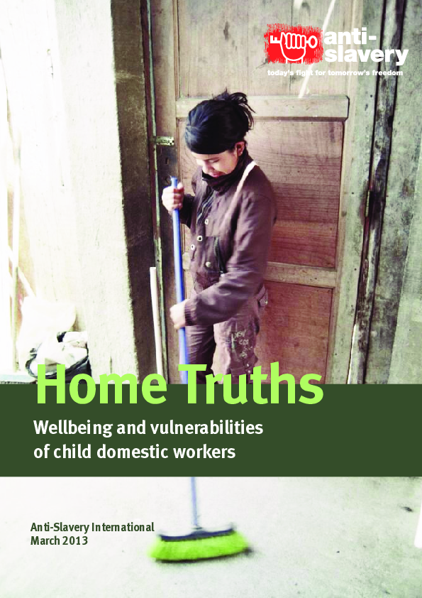 Home Truths: Wellbeing and vulnerabilities of child domestic workers ...