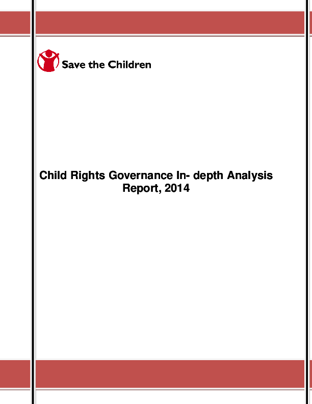 Child Rights Governance In-depth Analysis Report, 2014 | Save the ...