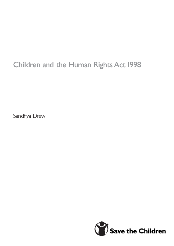 Children and the Human Rights Act 1998 | Save the Children’s Resource ...