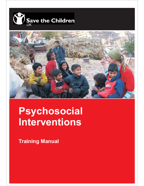 Psychosocial interventions – Training manual | Save the Children’s ...