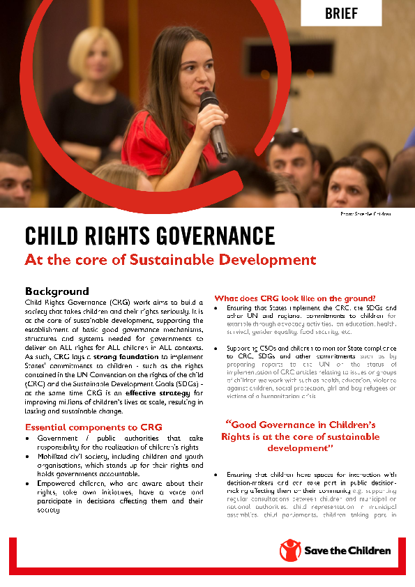 Child Rights Governance: At the core of Sustainable Development | Save ...