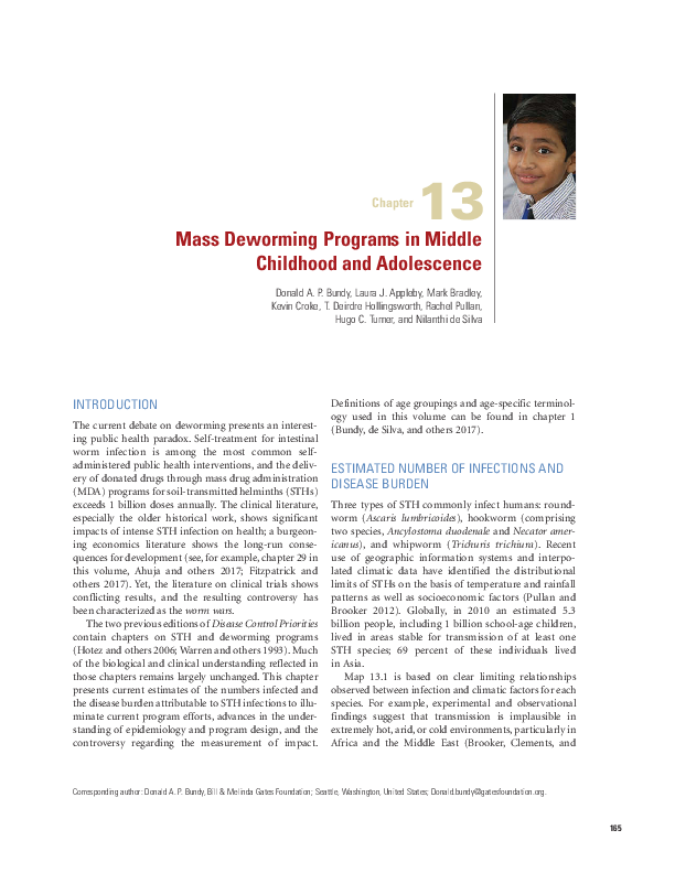 DCP Chapter 13: Deworming Programs in Middle Childhood and Adolescence ...