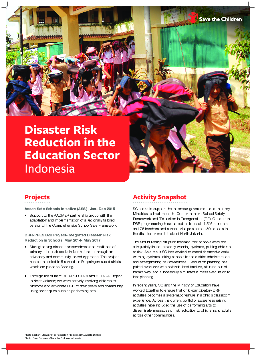 Disaster Risk Reduction in the Education Sector: Indonesia | Save the ...