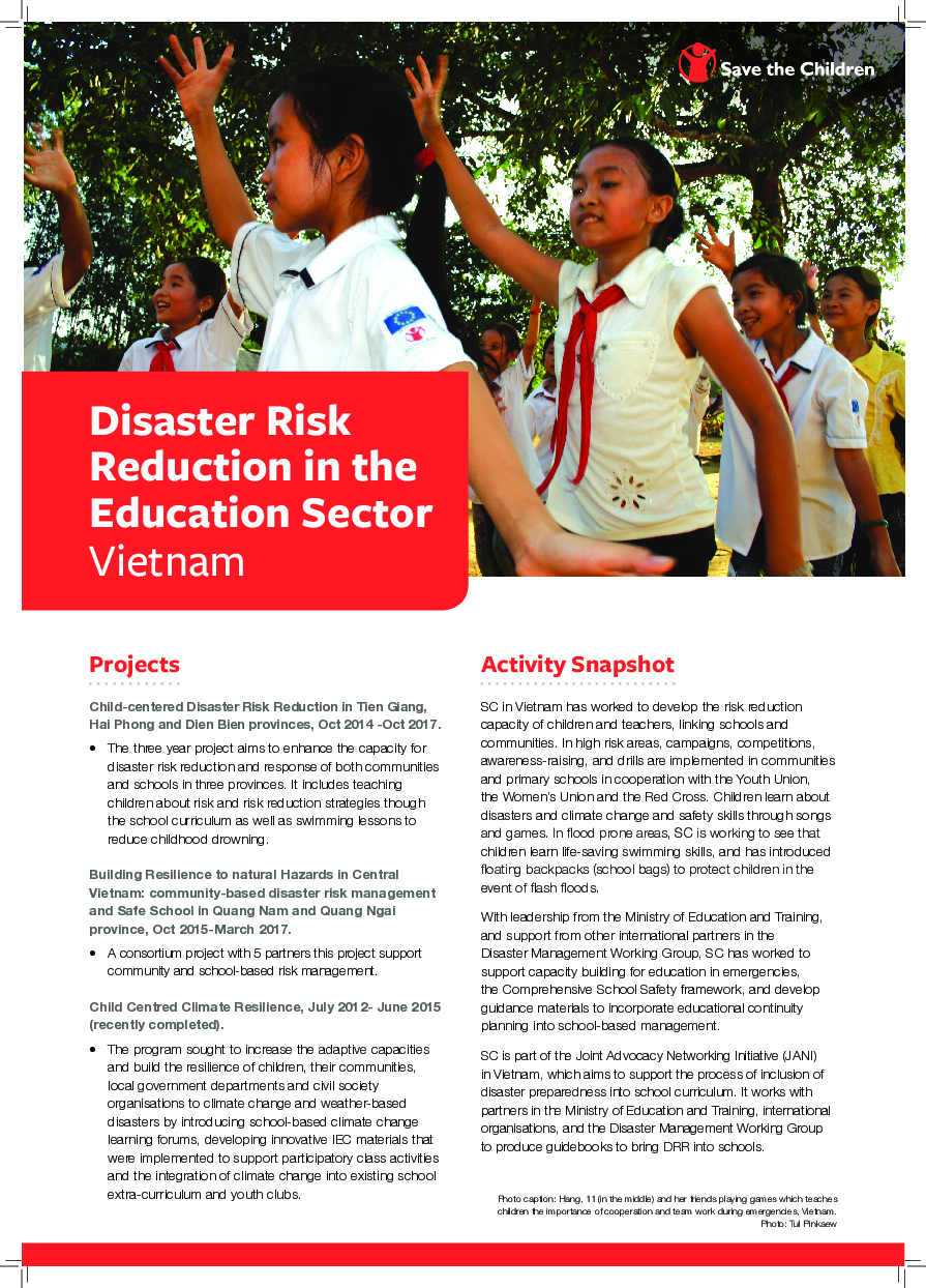 Disaster Risk Reduction in the Education Sector: Vietnam | Save the ...