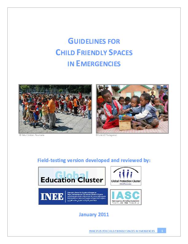 Guidelines for Child Friendly Spaces in Emergencies | Save the Children ...