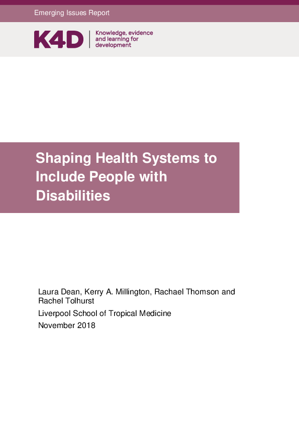 Shaping Health Systems to Include People with Disabilities | Save the ...