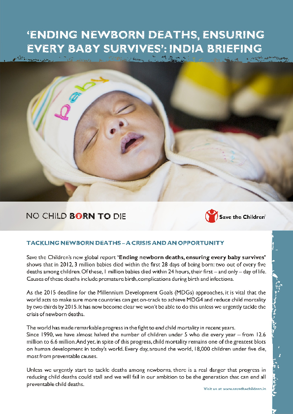 ‘Ending Newborn Deaths, Ensuring Every Baby Survives’: India Briefing ...