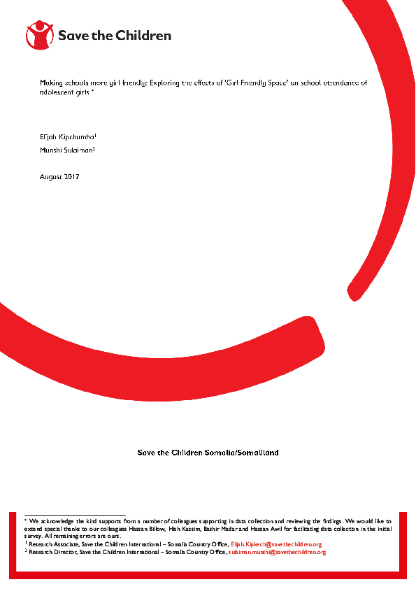 Making Schools More Girl Friendly: Exploring the effects of ‘Girl ...