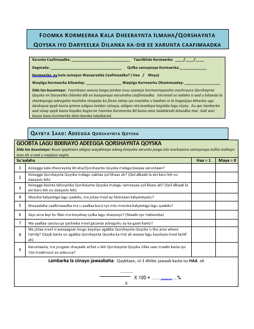 Supportive Supervision Checklist on Family Planning and Post-abortion ...
