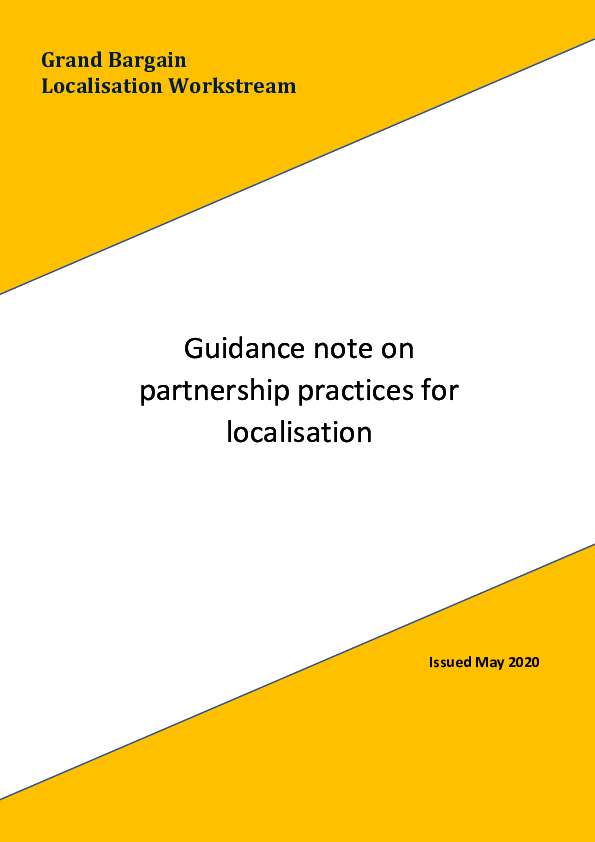 Guidance Note on Partnership Practices for Localisation | Save the ...