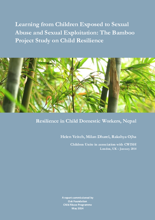 Learning From Children Exposed to Sexual Abuse and Sexual Exploitation ...