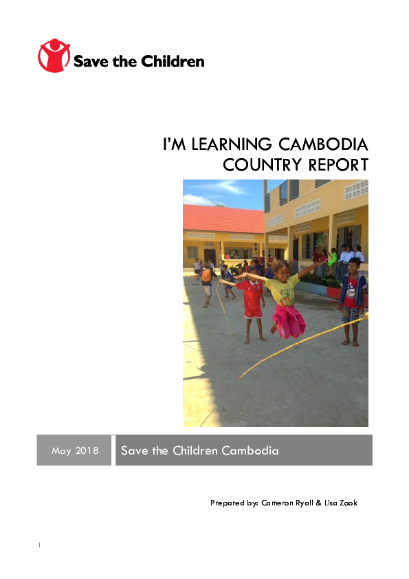 I’m Learning Country Report Cambodia | Save the Children’s Resource Centre