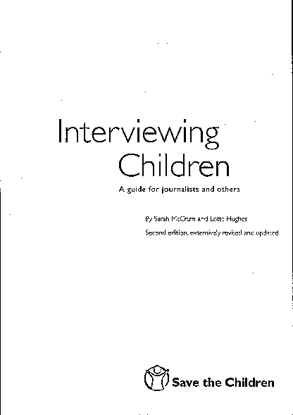 Interviewing Children: A guide for journalists and others | Save the ...