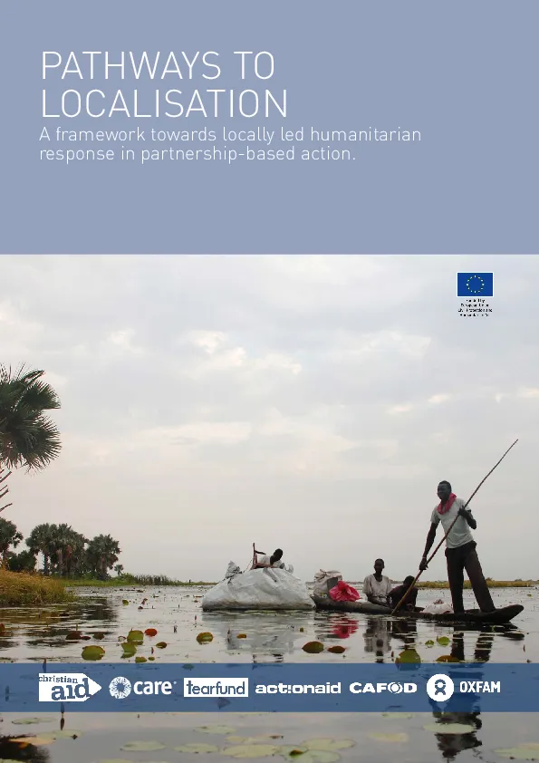 Pathways to Localisation: A framework towards locally led humanitarian ...