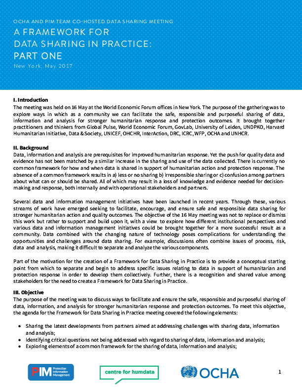 A Framework for Data Sharing in Practice: Part 1 | Save the Children’s ...