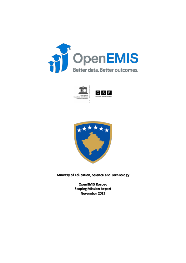 The Scoping Mission Report: OpenEMIS Kosovo 2017 | Save the Children’s ...