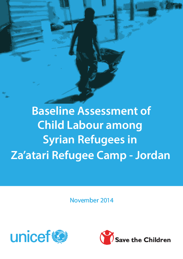 Baseline Assessment of Child Labour among Syrian Refugees in Za’atari ...