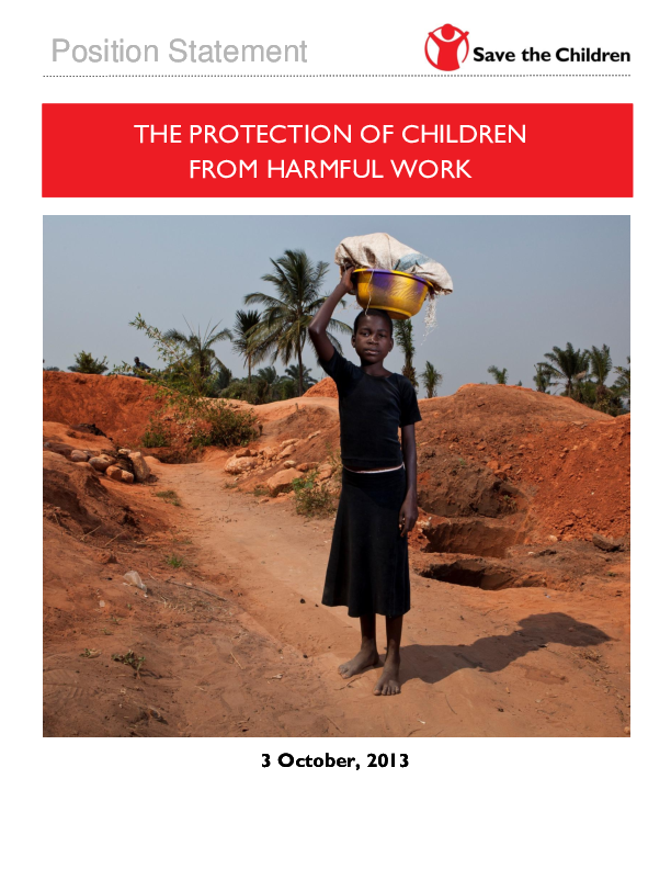 Save the Children Position Statement on the Protection of Children from ...