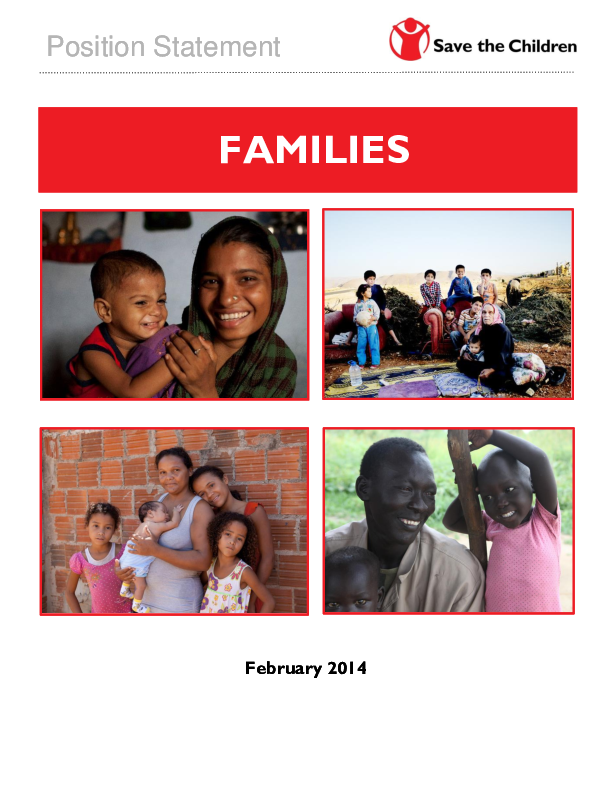 Save the Children’s Position Statement on Families | Save the Children ...