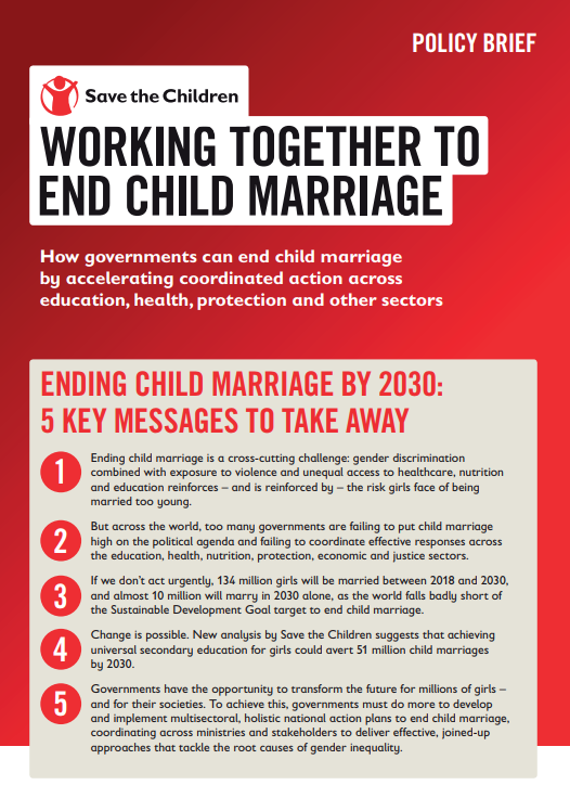 Working Together to End Child Marriage: How governments can end child ...