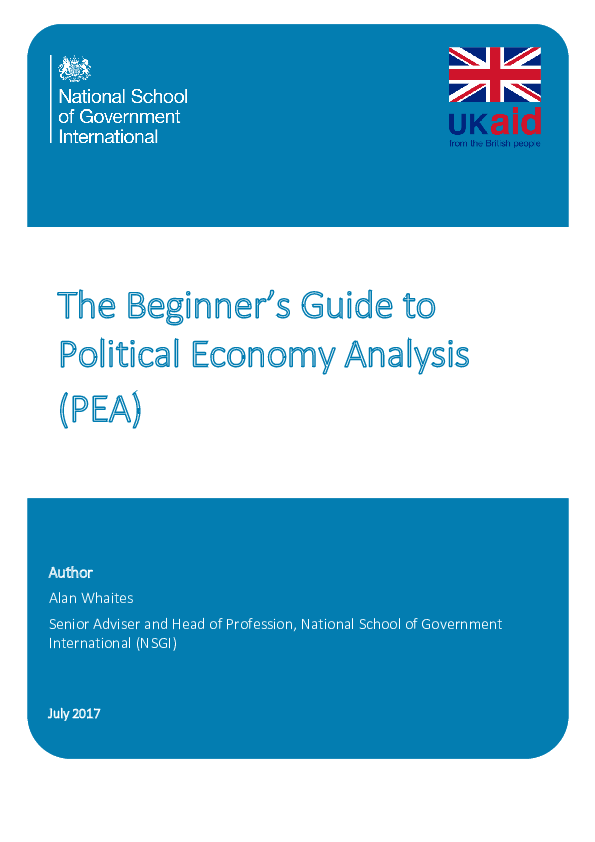 The Beginner’s Guide to Political Economy Analysis (PEA) | Save the ...