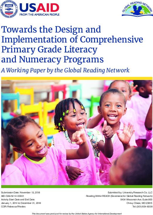 Towards the Design and Implementation of Comprehensive Primary Grade ...