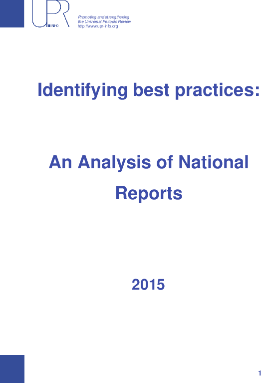 Identifying Best Bractices: An Analysis of National Reports 2015 | Save ...